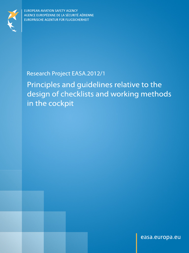 EASA - Principles and Guidelines Relative To The Design of Checklists ...