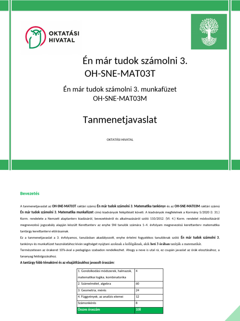 OH-SNE-MAT03T Tanmenet | PDF