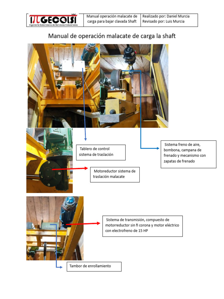 Manual de Operacion Malacate - La Seca | PDF | Vehículos | Tecnología