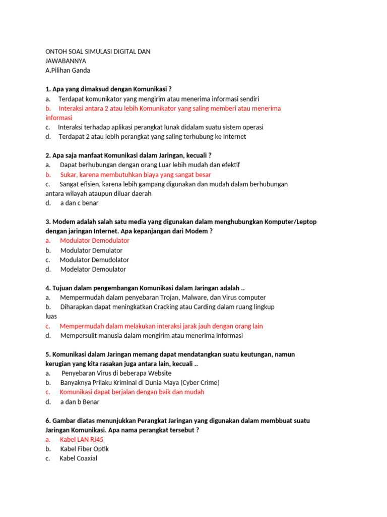 Contoh Soal Simulasi Digital Dan | PDF