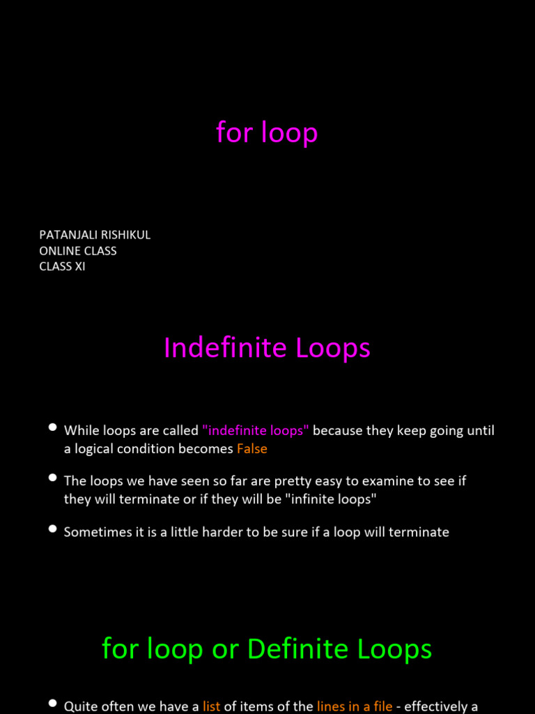 For Loop Pdf