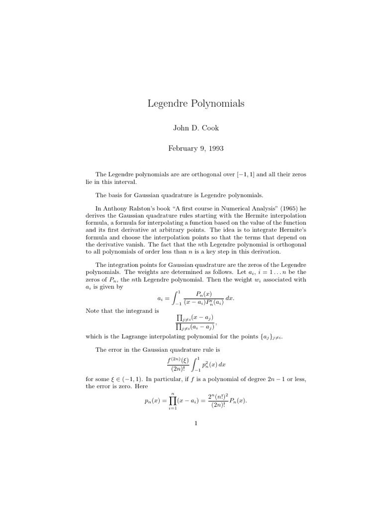 Legendre_polynomials | PDF
