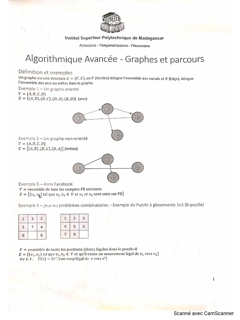 Algo Avancé - Graph et parcours | PDF