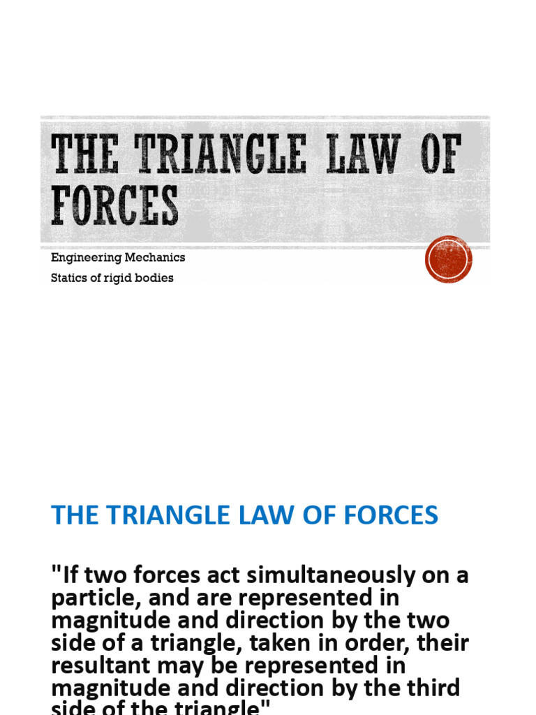 Lec 4 - Triagle & Polygon Law of Forces | PDF