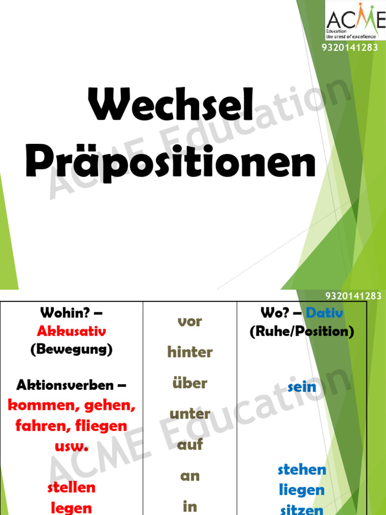 Wechsel Prepositions (1) | PDF