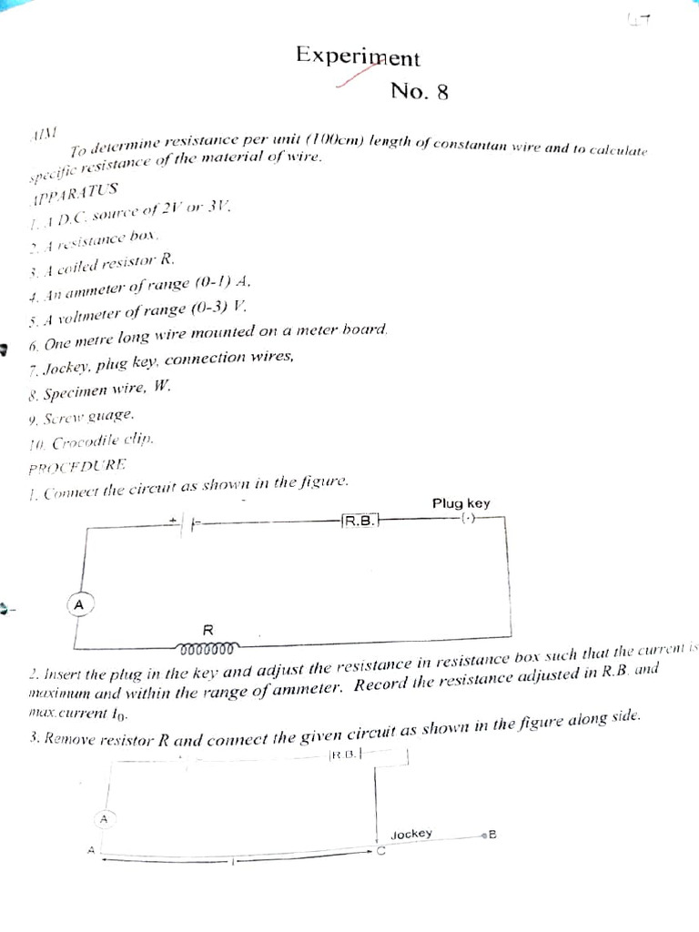 Physics Practical Exp8&9 | PDF