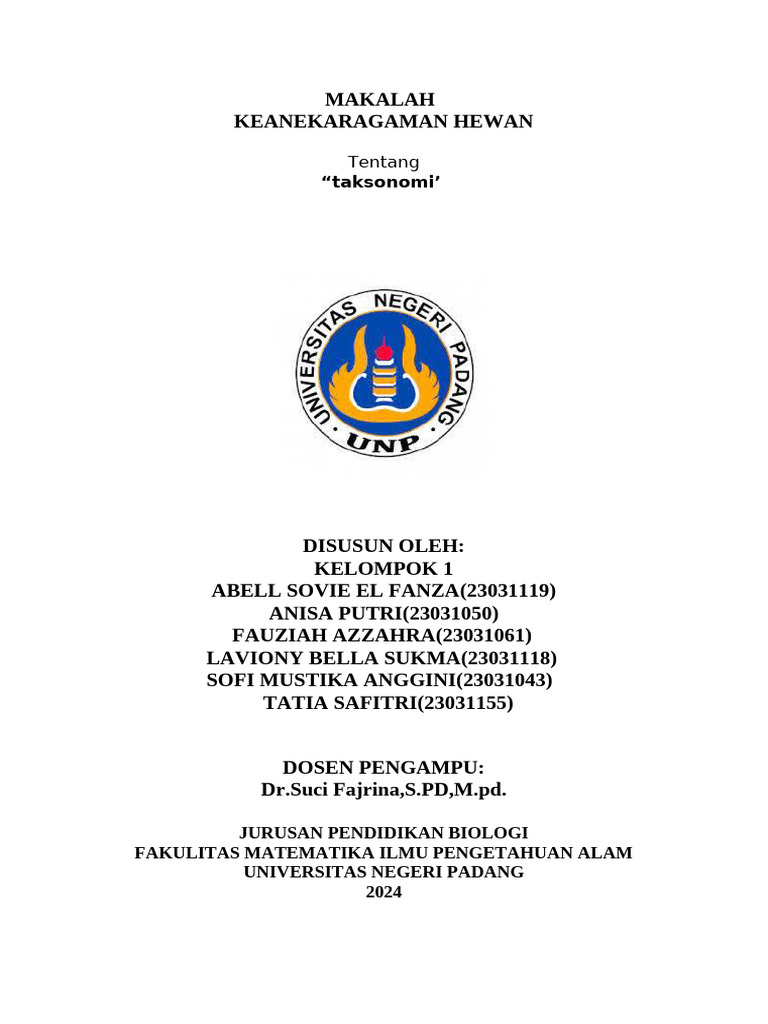 Makalah Sel 1 Keanekaragaman Hewan | PDF