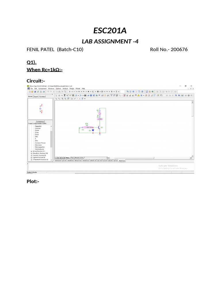 ESC201A Lab Assignment4 | PDF
