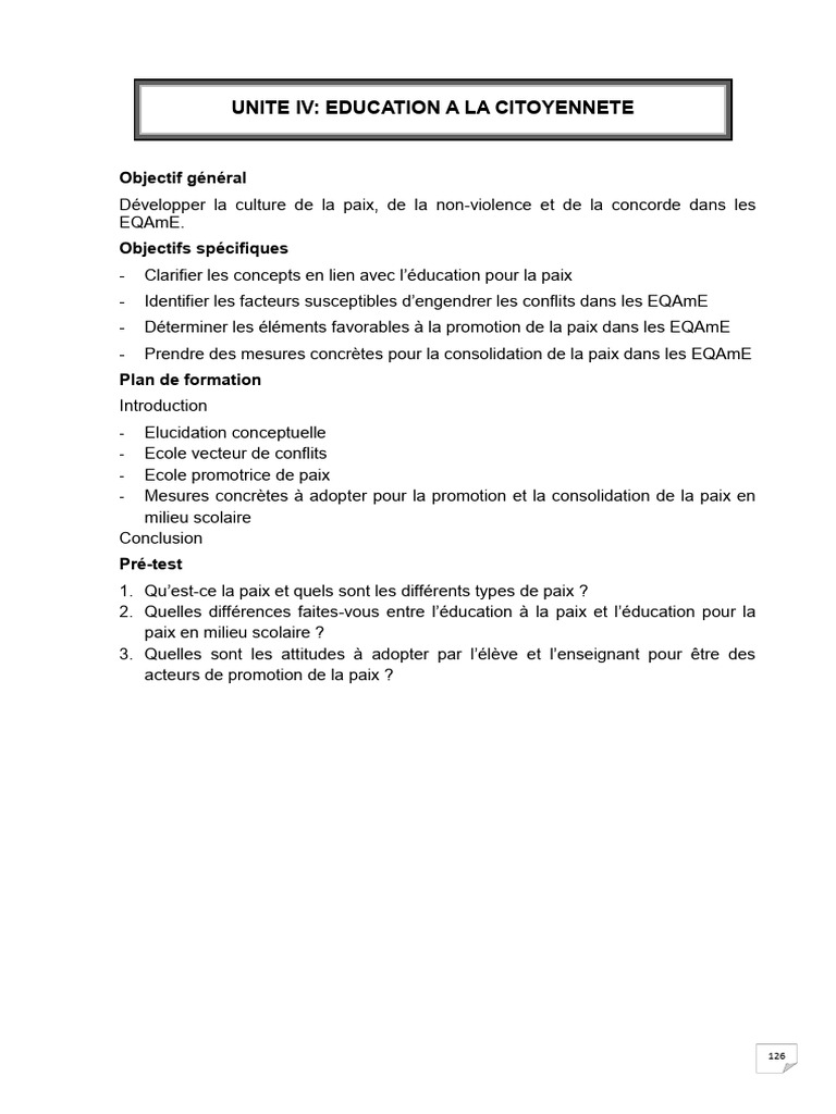 BF Eqame2 m2 U4 Education Citoyenneté2 | PDF | Science & Mathematics