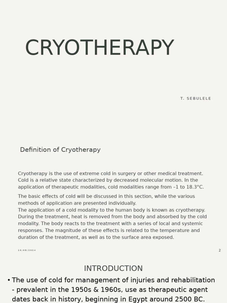 Cryotherapy | PDF
