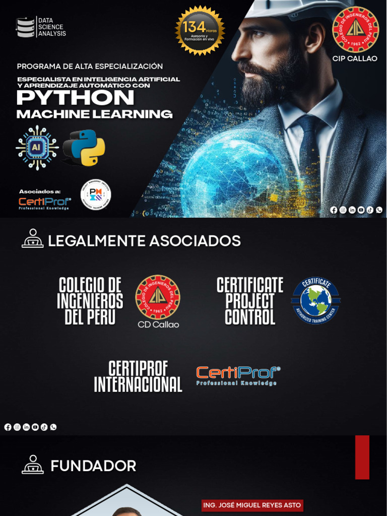 Temario Especialista en IA y Aprendizaje Automático Con Python Machine Learning | PDF
