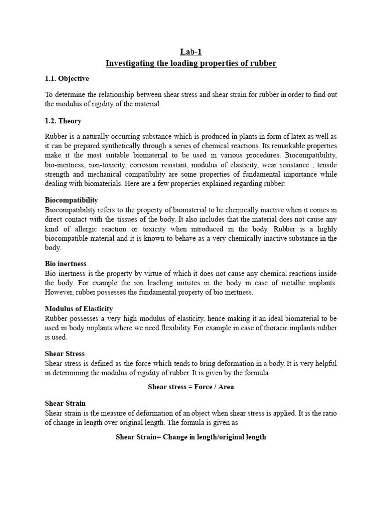 Lab-1 Biomaterials | PDF