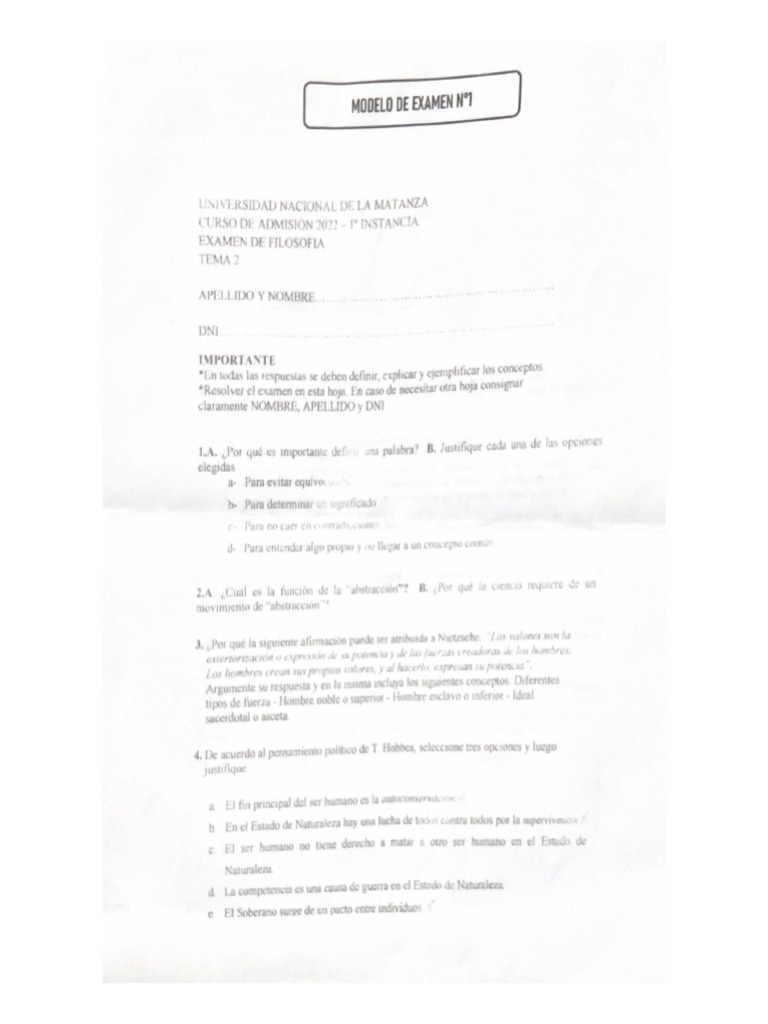 Modelo de Examen N°1 | PDF
