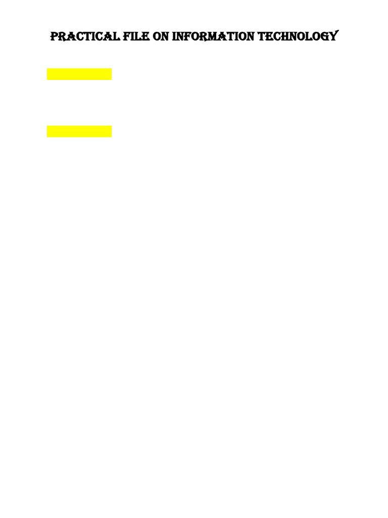 Practical File 9th | PDF