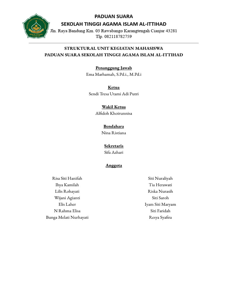 Struktural Ukm Paduan Suara | PDF Struktural Ukm Paduan Suara | PDF