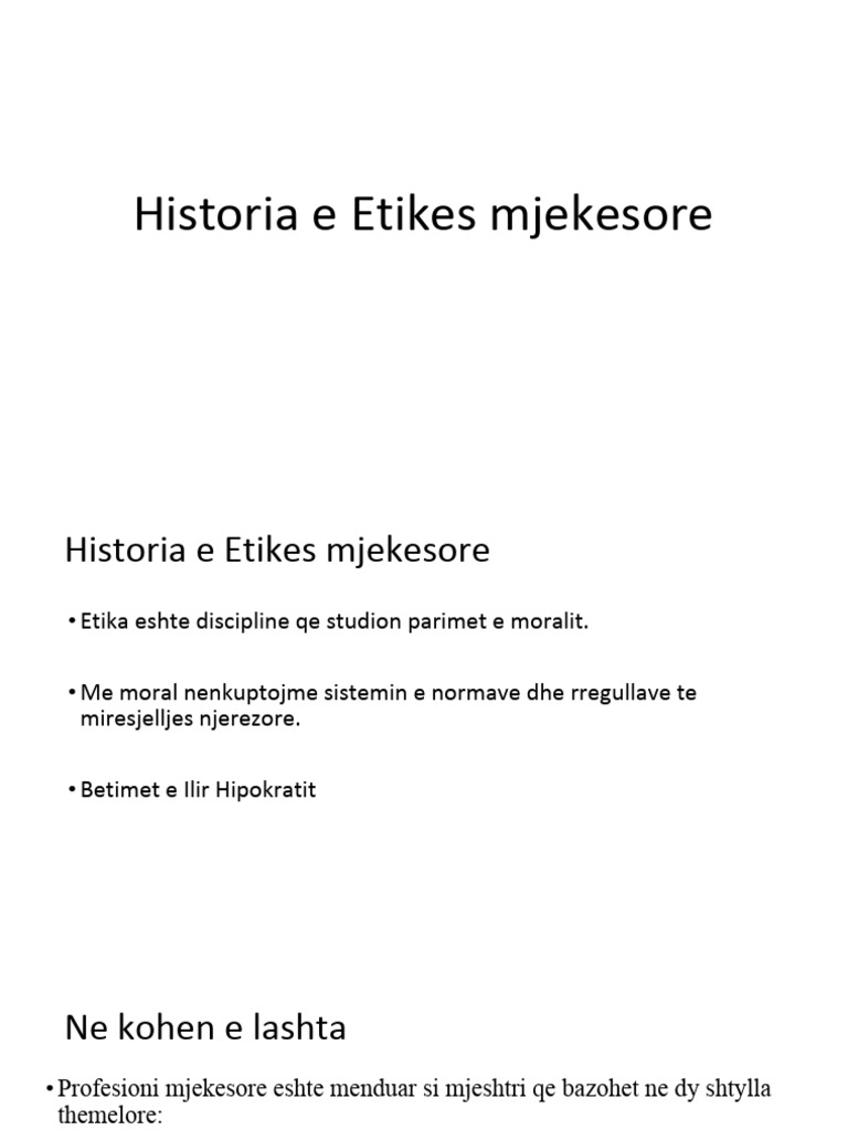 Historia e Etikes Mjekesore | PDF
