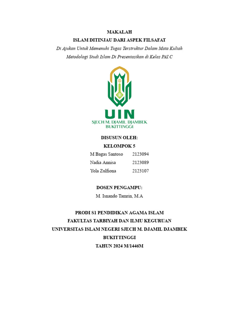 Makalah MSI Kel 5 PAI 3 C | PDF