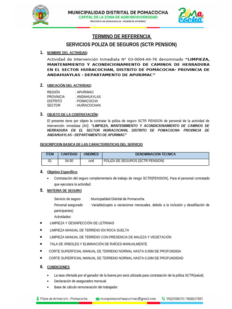 TDR Poliza de Seguros SCTR Pension Monc | PDF | Semantic Units