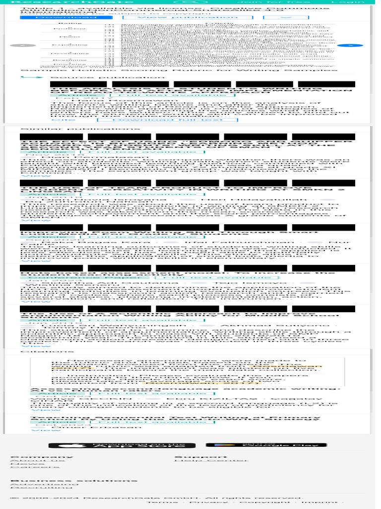 Sample Holistic Scoring Rubric For Writing Samples Download Table | PDF
