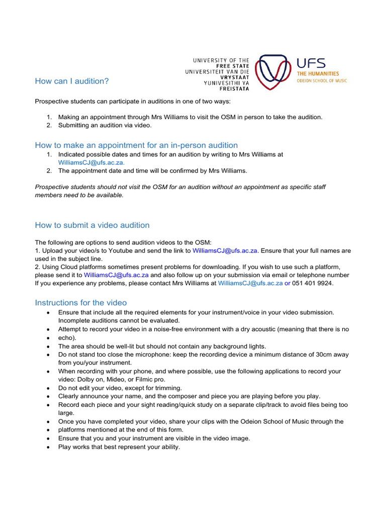 How to audition | PDF