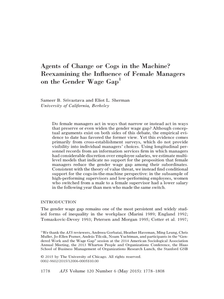 Agents of Change or Cogs in The Machine Reexamining The Influence of ...