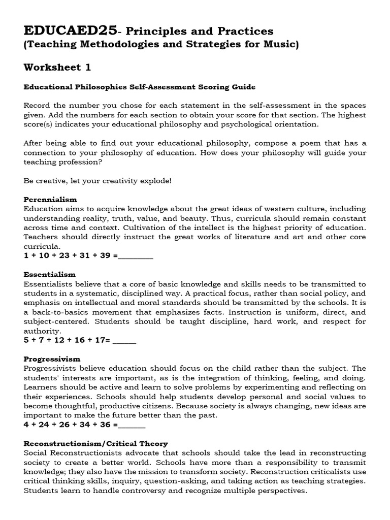 EDUCAED25 Worksheet | PDF