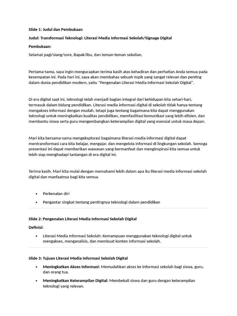 Materi Presentasi MIS Baru | PDF