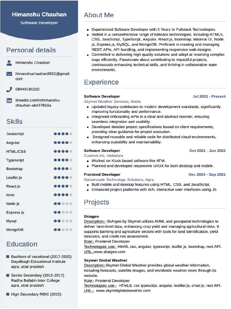 Himanshu Chauhan Resume | PDF
