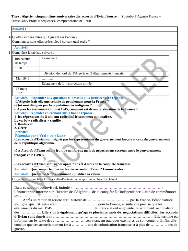 3as Projet 1CO Fiche de Prof Et D'appren Mélodie | PDF