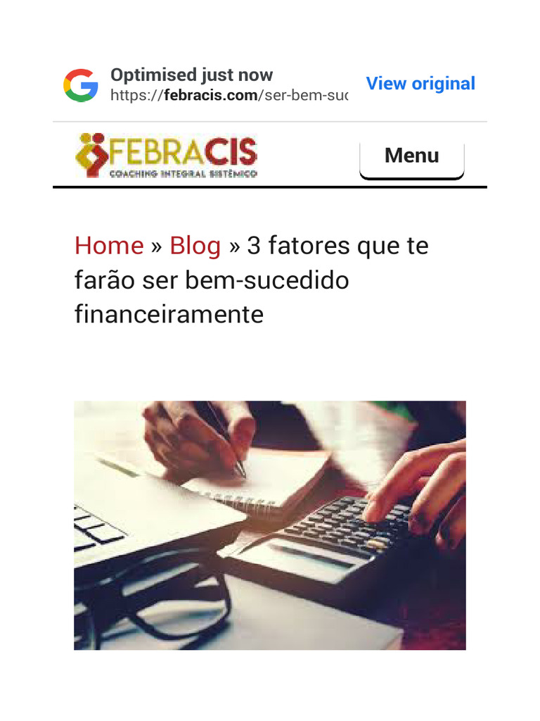 3 Fatores Que Te Farão Ser Bem-Sucedido Financeiramente - FEBRACIS Coaching | PDF