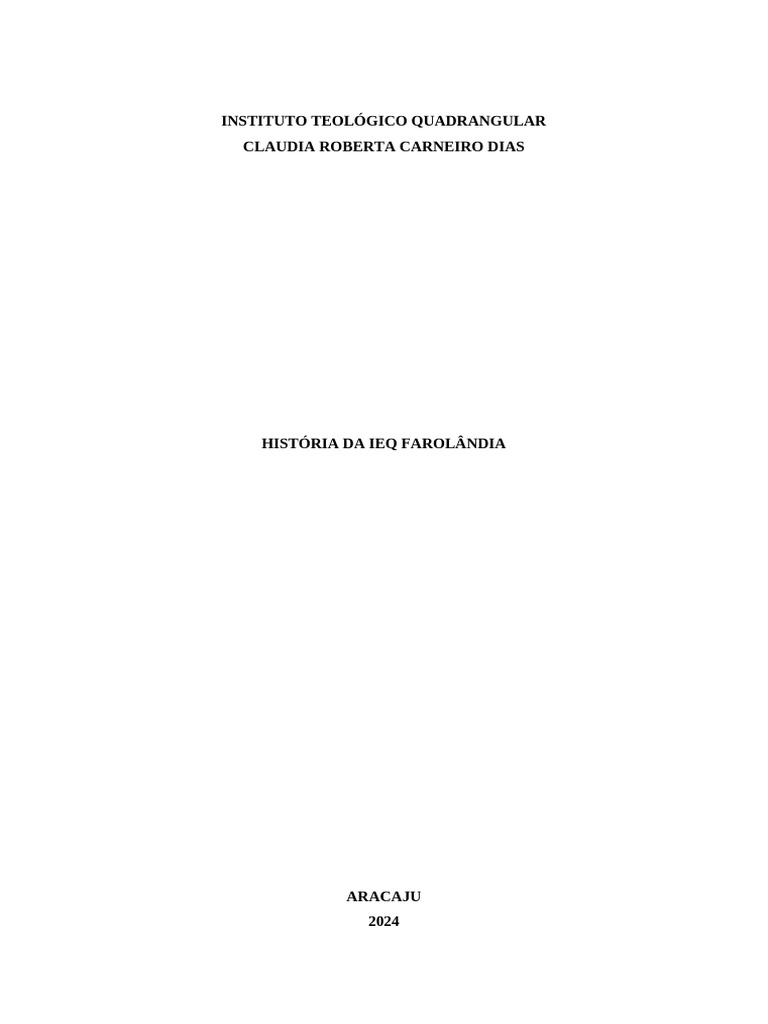 Itq Trabalho - Evangelho Quadrangular | PDF