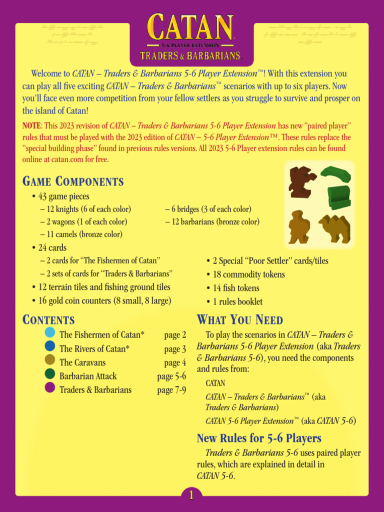 Catan T&B 5-6 2020 Rules 240313 | PDF