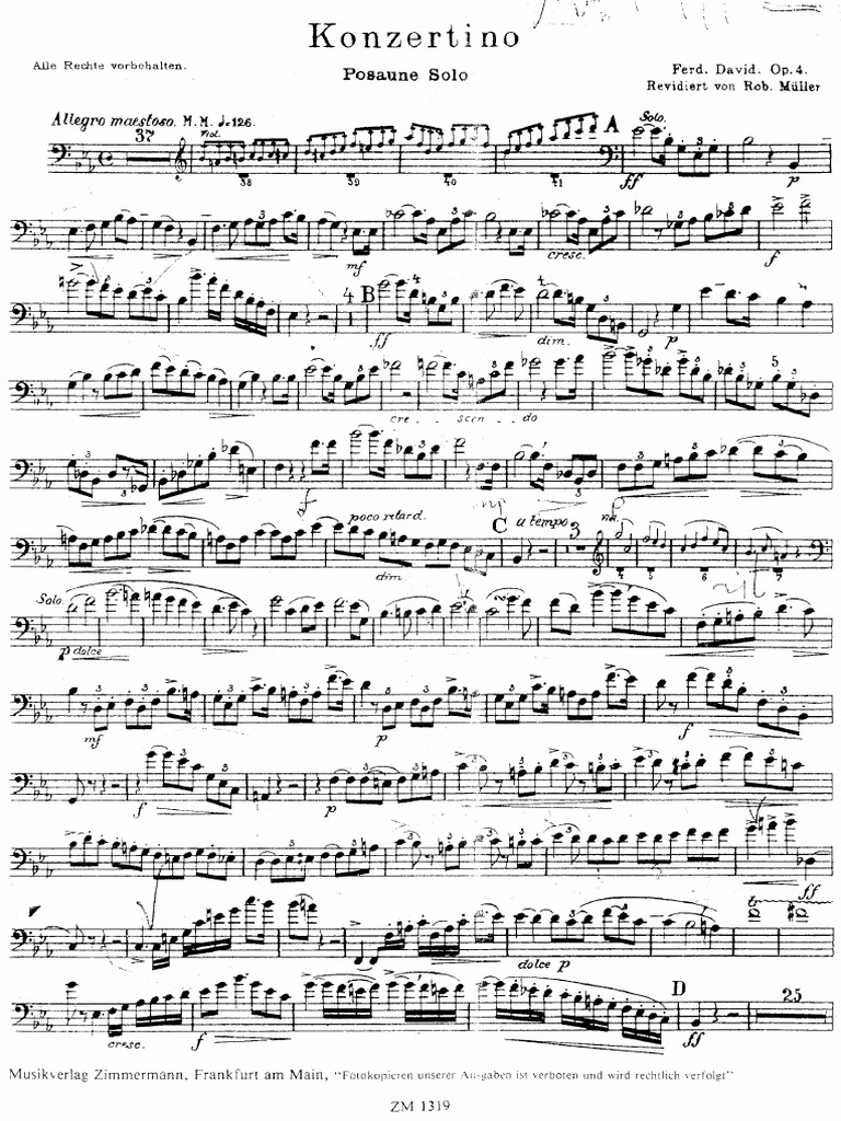 Ferdinand David - Trombone Concertino, Op.4 | PDF