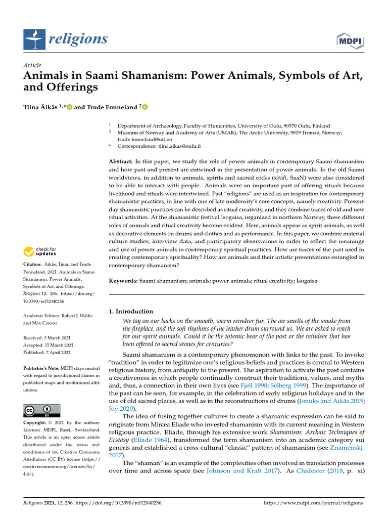 Animals in Saami Shamanism Po | PDF