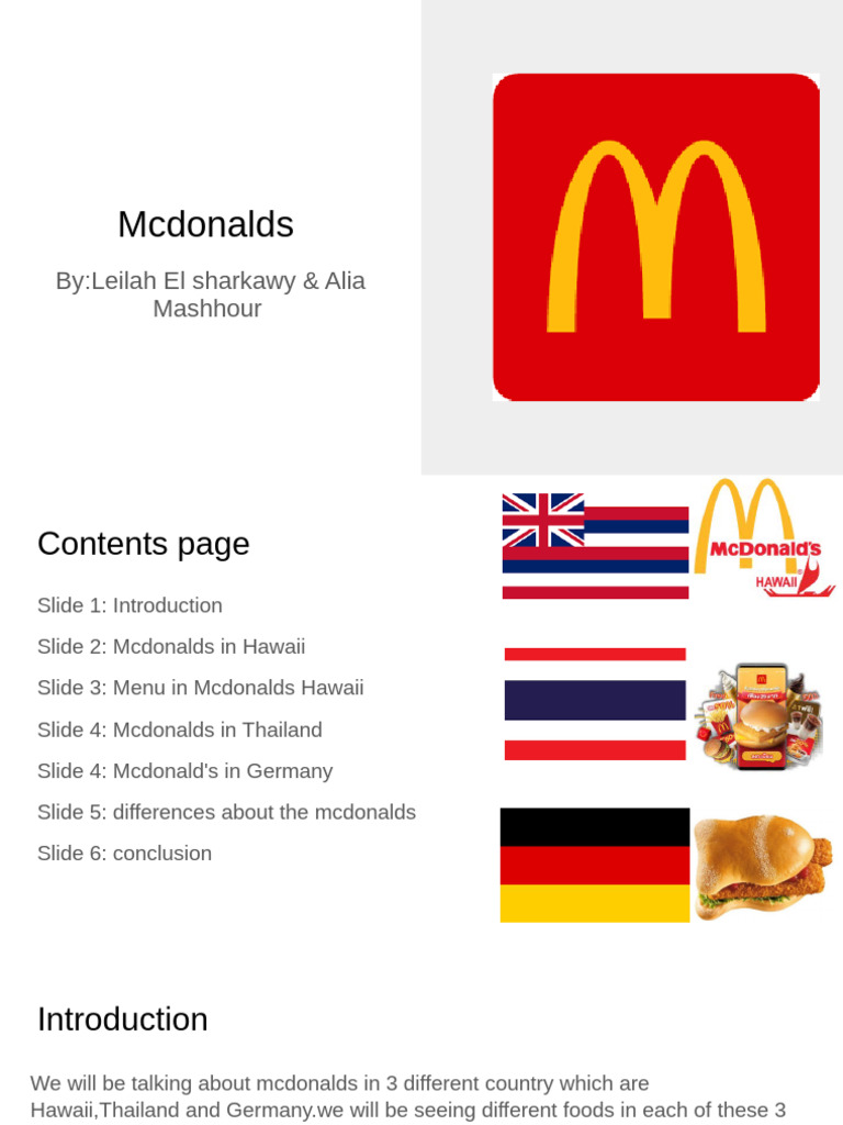 Leilah Ahmed ELSHARKAWY - Mcdonalds Cultural Project | PDF