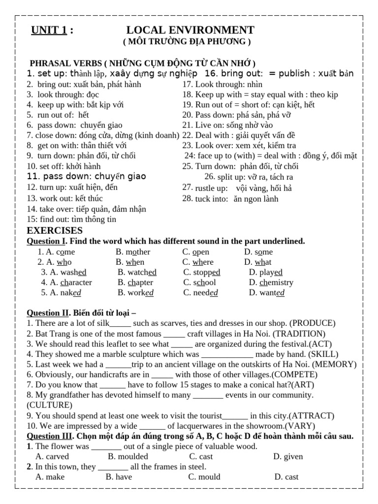 Unit 1 Exercises | PDF