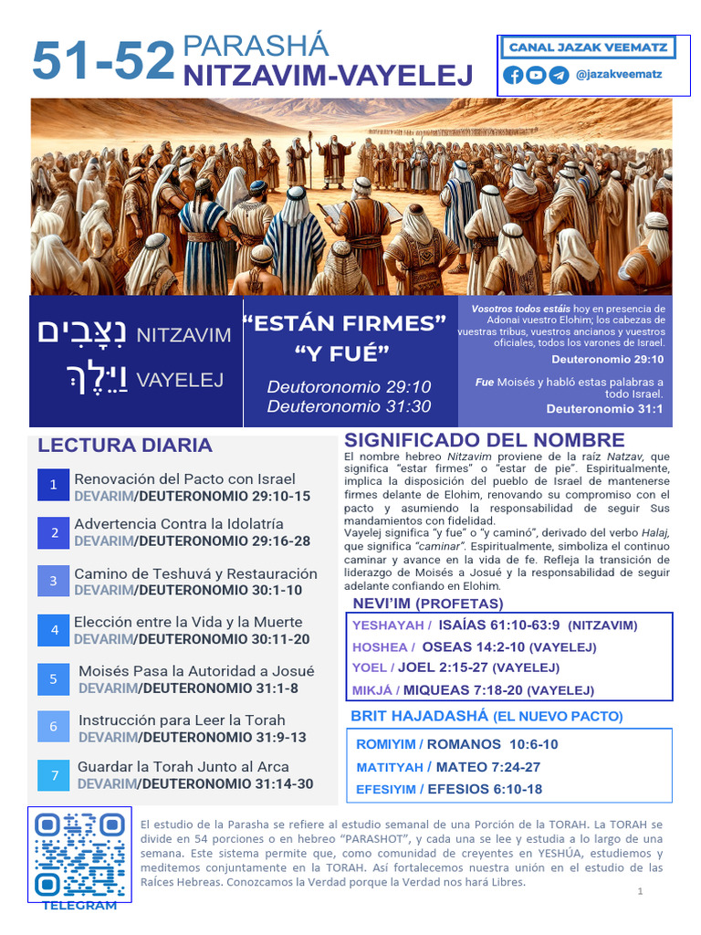51-52 Parashat Nitzavim Vayelej 2023-2024 | PDF