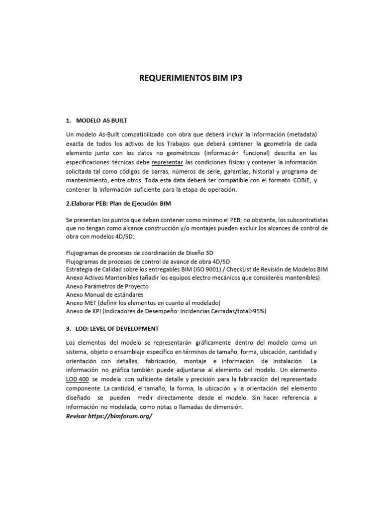 Requerimientos BIM | PDF