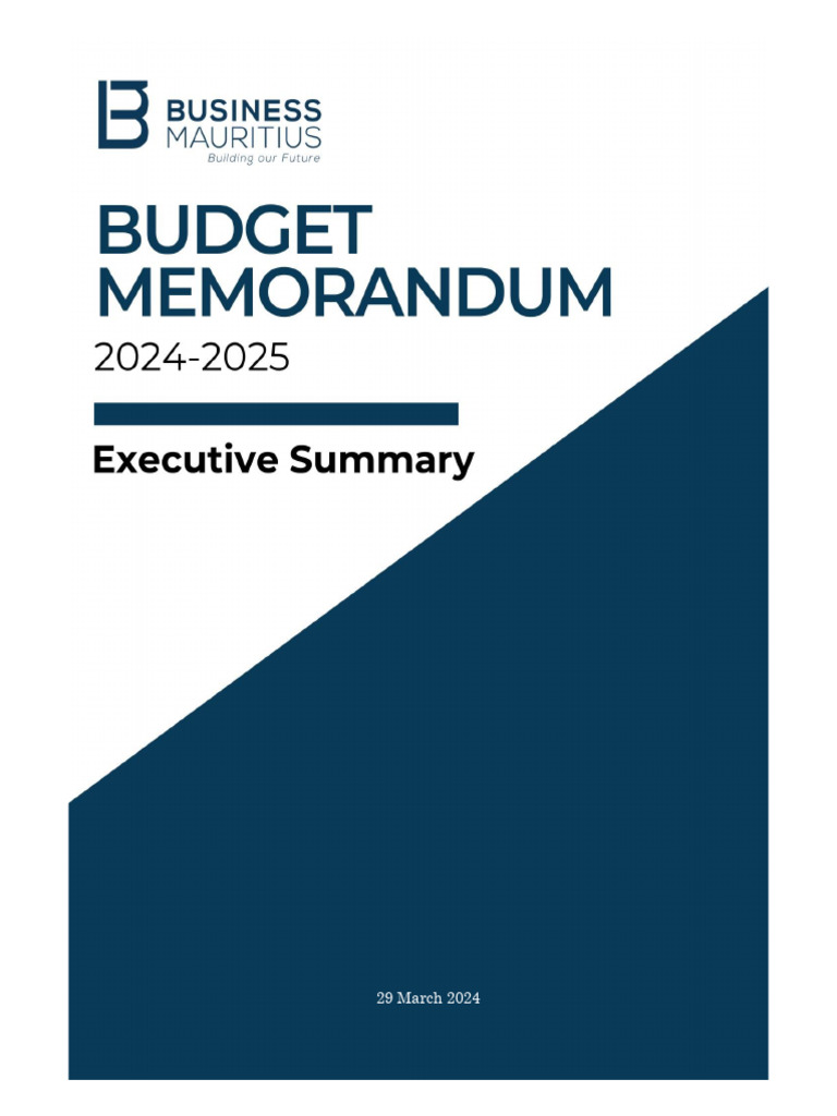 Budget-Memorandum-Executive-Summary-2024-25 | PDF