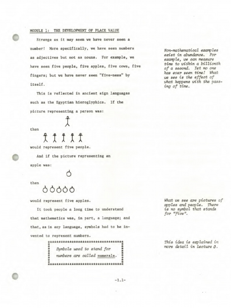 Herb Gross Classic Arithmetic: Module 1: The Development of Place Value ...