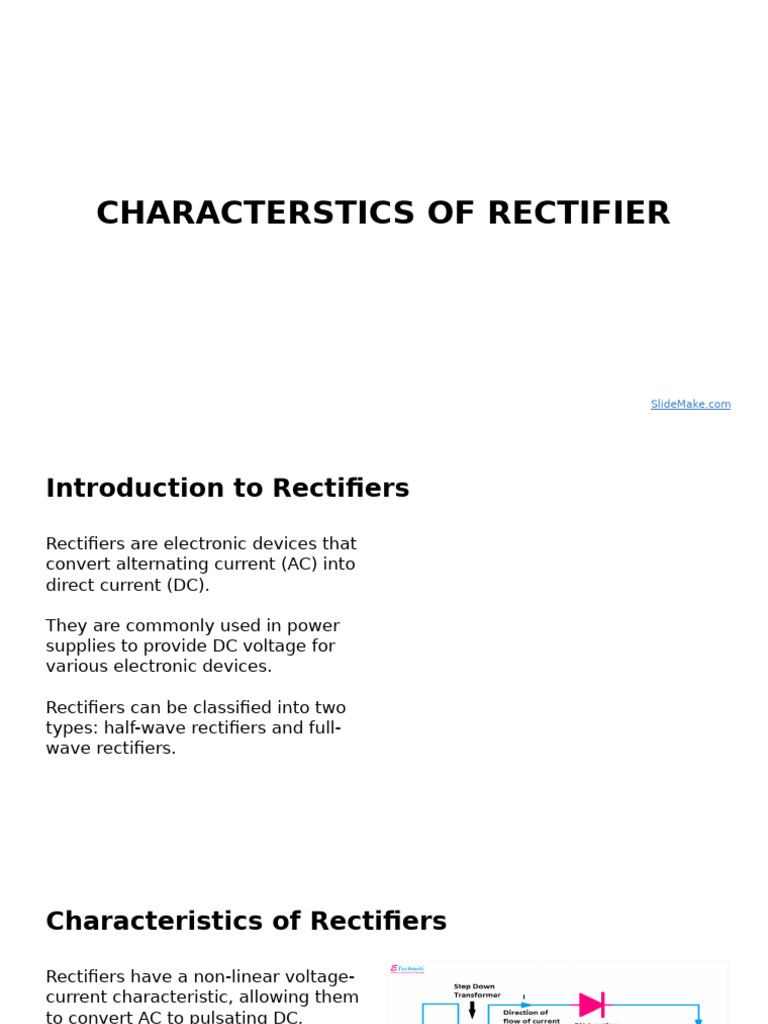 Characterstics of Rectifier | PDF | Computers | Technology & Engineering
