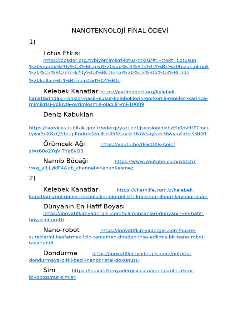 Nanoteknoloji Final Ödevi 1 | PDF
