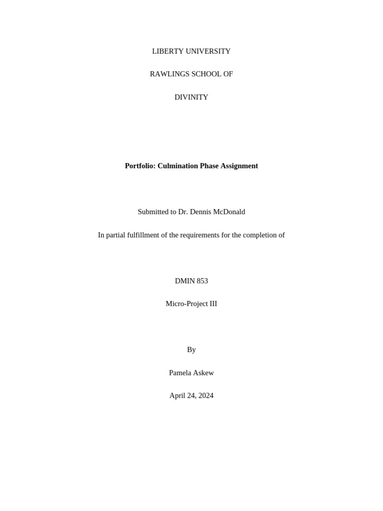 Culmination Phase Assignment | PDF