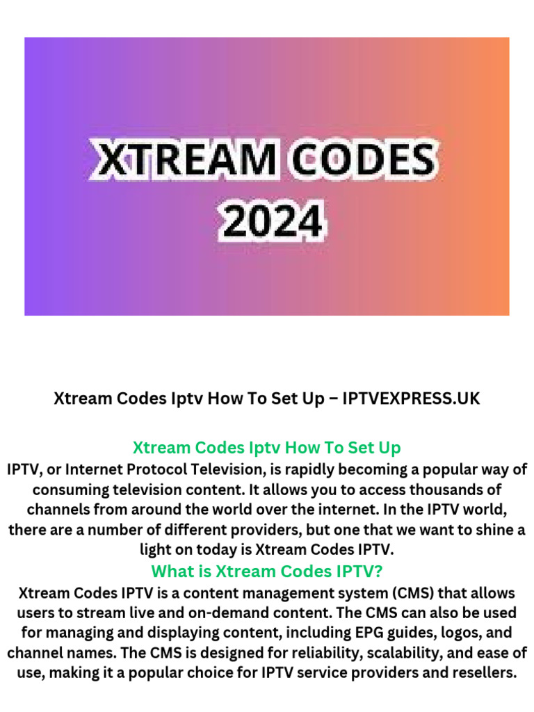 Xtream Codes Iptv How To Set Up – IPTVEXPRESS | PDF