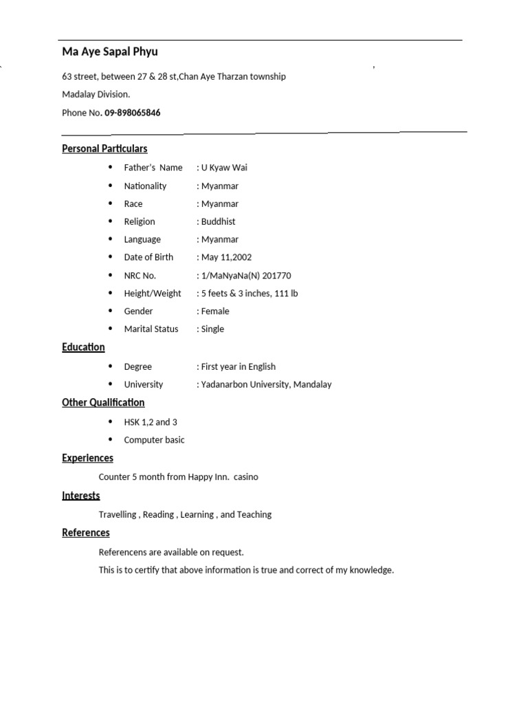 Ma Aye Sapal Phyu | PDF