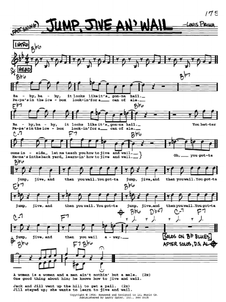 Jump Jive and Wail | PDF