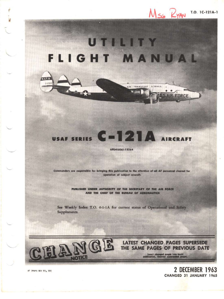Lockheed C-121A Flight Manual | PDF