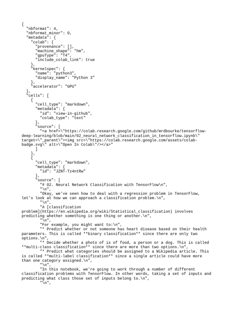 02 Neural Network Classification in Tensorflow - Ipynb | PDF