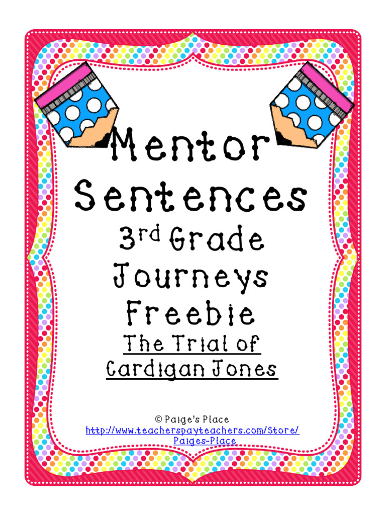 Mentor Sentences: 3 Grade Journeys Freebie | PDF