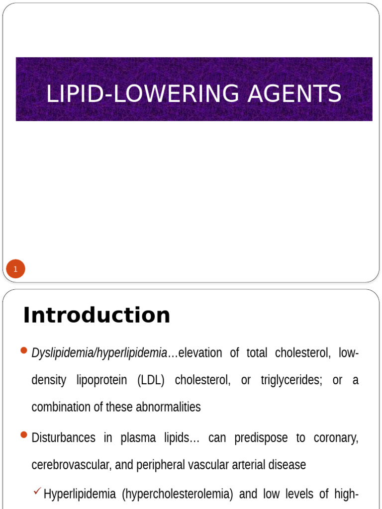 Lipid Lowering Drugs | PDF